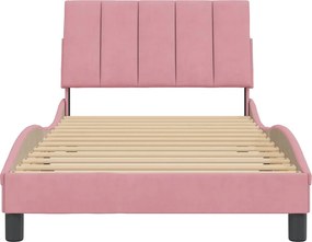 Rám postele bez matrace Hanko růžový 100x200 cm samet 3207836