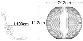 Globo 16042T1 - LED Stmívatelná nabíjecí stolní lampa AIDA LED/2W/5V