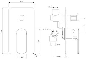 Sapho - Sprchová baterie pro podomítkovou instalaci MIXONA lesklý chrom
