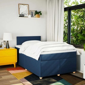 Box spring postel s matrací modrá 120x200 cm textil 3286646