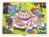 VIGA Dřevěné puzzle 24 dílků-narozeniny