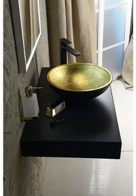Sapho Murano Black-Gold Umyvadlová mísa 40 cm, sklo černá/zlatá AL5318-77
