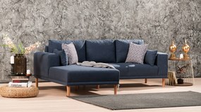 Hanah Home Rohová pohovka FRANZ tmavě modrá levá 825BLC1395