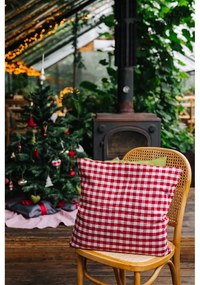 Lněný povlak na polštář 50x50 cm Red Gingham – Linen Tales
