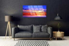 Obraz na skle Nebe Mraky Moře Krajina 140x70 cm