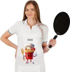 Kuchyňská zástěra Pasta EMI, Bílá