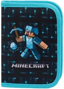 BAAGL Školní penál jednopatrový Minecraft Blue Axe