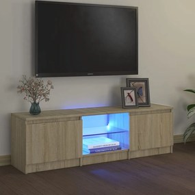 vidaXL TV skříňka s LED osvětlením 120x30x35,5 cm [804290] Barva: kouřový dub