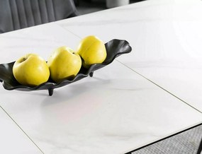 Jídelní rozkládací stůl Westin 120/160 cm keramika černý/bílý mramor