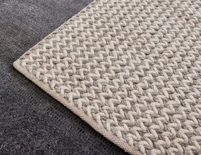 Ručne viazaný kusový koberec Fusilli DE 9415 White Mix, 200x290, biela, obývacia izba, Diamond Carpets India
