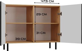 Komoda KAMA 2D artisan/černá