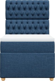 Box spring postel s matrací modrá 100 x 200 cm textil 3293504