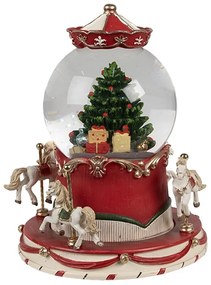 Vánoční sněžítko s hracím kolotočem Christmas - Ø 14*19 cm