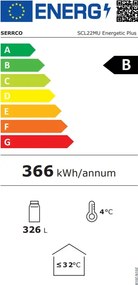 Serrco SCL-22MU+ - Barový minibar, š. 1245 mm, 275 l, 2 plné dveře, LED osvětlení, 68920 + Záruka 2 roky pro firmy