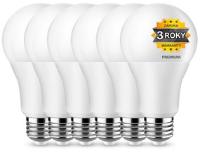 BERGE LED žárovka  A60 - E27 - 15W - 1200Lm - teplá bílá - 5+1 zdarma