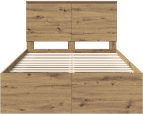 Rám postele Umělecký dub 120 x 200 cm Masivní borové dřevo 3409389