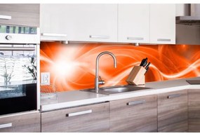 DIMEX | Fototapeta do kuchyně Oranžový abstrakt KI-260-037 | 260 x 60 cm | červená, bílá, oranžová