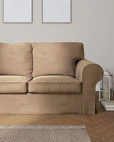 Potah na pohovku IKEA  Ektorp 3-místná, nerozkládací barva béžová látka lesklé, sametová