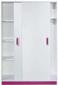 Šatní skříň s posuv. dveřmi TRAFICO 14 bílá/růžová