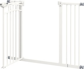 Mřížka na dveře pro psy PawHut 74-100 cm, bariérová mřížka s automatickým zavíráním dvířek bez vrtání pro malé a střední psy | Aosom.de