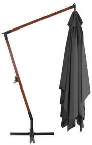 Konzolový slunečník s dřevěnou tyčí 400 x 300 cm antracitový - Default Title