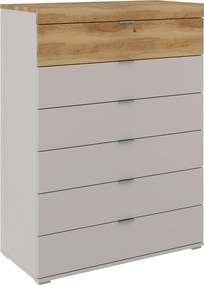 XXXLutz KOMODA, dub, barvy dubu, světle šedá, 90/123/47 cm Dieter Knoll - Komody z masivu - 000003009620
