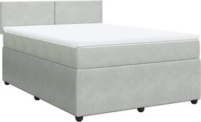 Box spring postel s matrací světle šedá 160x200 cm samet 3287776