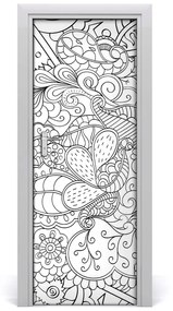 Samolepící fototapeta na dveře pozadí Zentangle 95x205 cm