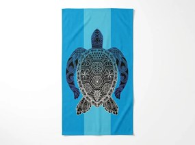 Rychleschnoucí XXL plážová osuška SHELL GEM modrá 150 x 210 cm, 100% mikrovlákno
