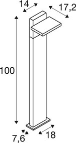 LA 1008544 ABRIDOR POLE 100 volně stojící svítidlo, HYBRID, 2200/2700K, IP65 antracit, matný antracit - BIG WHITE (SLV)