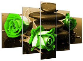Obraz zelených růží (150x105 cm)
