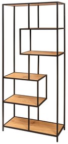 Invicta Kovová knihovna SLIM LINE 185x77 dub cm 42022