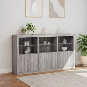Příborník s LED osvětlením šedý sonoma 181,5 x 37 x 100 cm 3209154