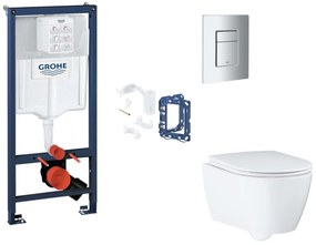 Grohe Rapid SL - Set předstěnové instalace, klozetu, sedátka SoftClose, tlačítka Skate Cosmopolitan a sady pro vhazování tablet, matný chrom SANI11BB2140