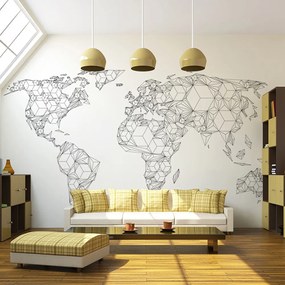 Fototapeta - Map of the World - white solids