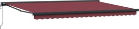 Automatická zatahovací markýza burgundská 500 x 300 cm 3215332