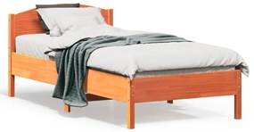 Rám postele s čelem voskově hnědý 90 x 190 cm masivní borovice