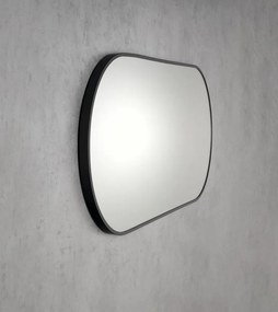 Sapho Arowana oválné zrcadlo v rámu 120 x 50 cm s osvětlením černá mat AWB1250