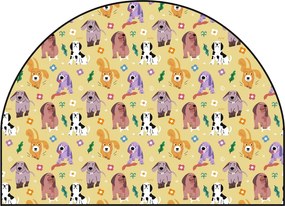 PIPPER. Ochranná textilní nálepka na zeď - Oblouk - Barevní psi Velikost: 83x60cm, Jméno: Se jménem