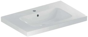 Geberit iCon - Umyvadlo 75x48x16 cm, s přepadem, s otvorem pro baterii, KeraTect, bílá 501.839.00.2