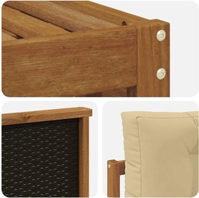 Venkovní pohovková souprava 5 ks Přirozená a Béžová Polyester 3383316