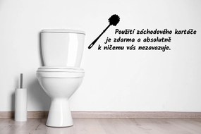 Samolepka na zeď WC - kartáč Barevná varianta: Černá, Velikost (šířka x výška): 45x15cm