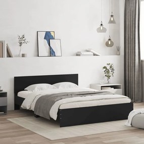 vidaXL Rám postele s čelem 140 x 190 cm [3207497] Barva: Černá