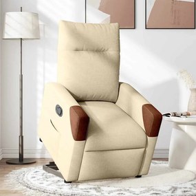 Zvedací polohovací křeslo krémové textil 3324010