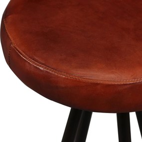 Barové stoličky 2 ks | pravá kůže a ocel
