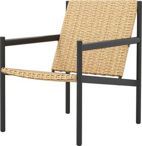 Outsunny Jednotlivá Ratanová Židle do Zahrady Odolná proti Počasí s Područkami a Nakloněným Opěradlem, Ocelový Rám, Nosnost 120 kg pro Terasu, Patio,