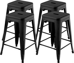 Costway Sada 4 of bar stools with footrest can hold up to 150 kg. Stohovatelné