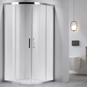 BPS-koupelny Pětiúhelníkový sprchový kout HYD-PK101A 80x80 cm chrom/transparent + vanička HYD-PSV-SXL01A černá