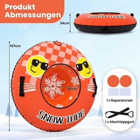 Costway Nafukovací zimní pneumatika s tažným lankem a rukojetí Snowtube