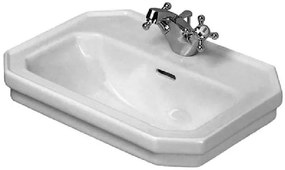 Duravit 1930 - Umyvadlo 50x37 cm, s přepadem, s otvorem pro baterii, WonderGliss, bílá 07855000001